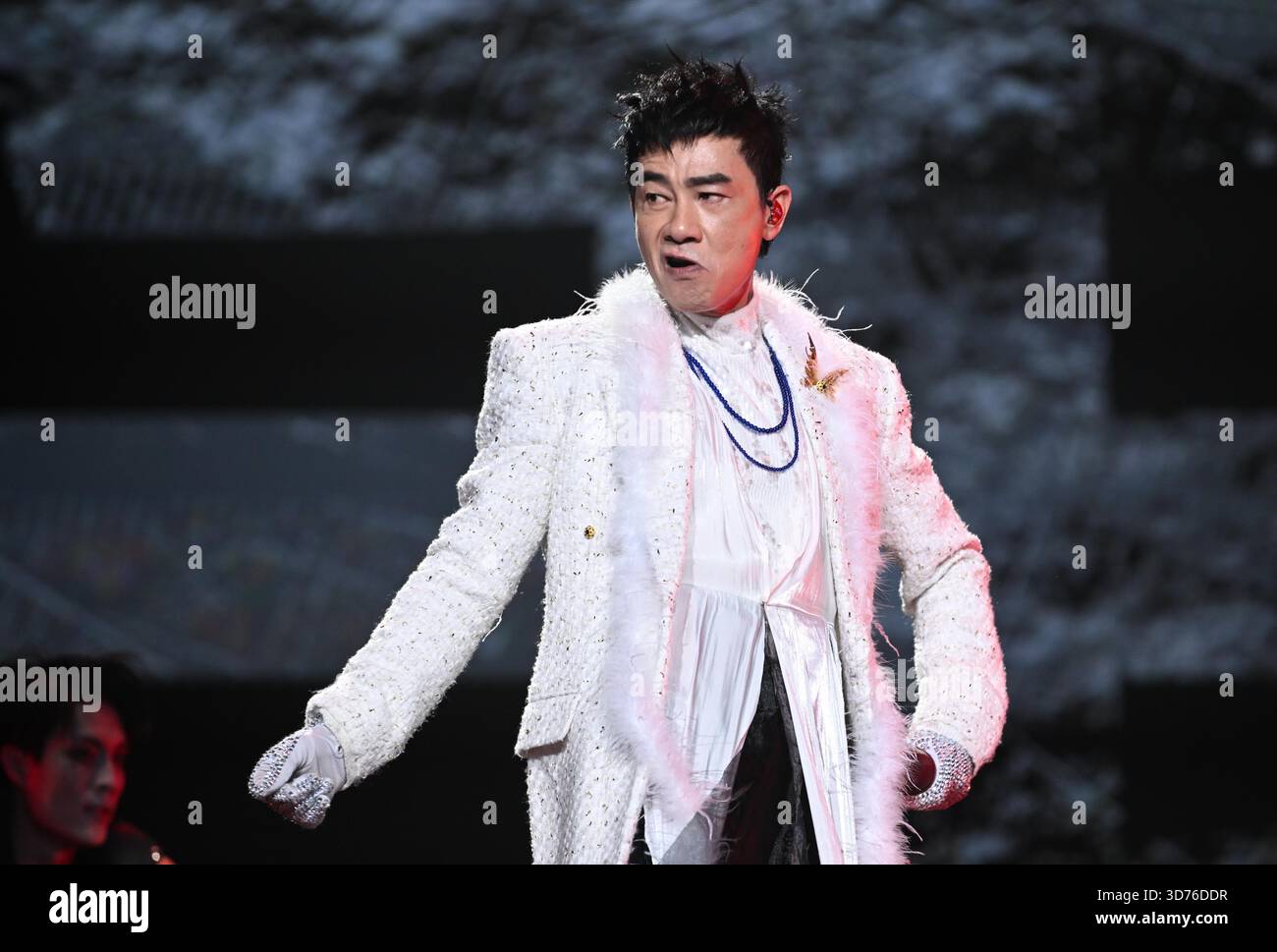 Hong Kong singer and actor Jordan Chan holds a concert in Shenyang City ...