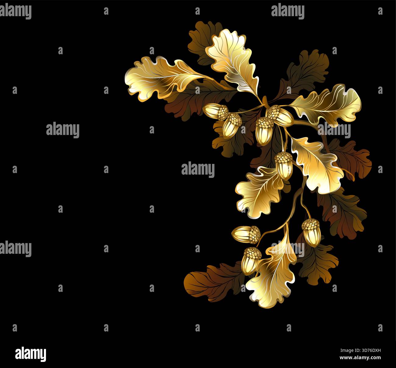 Golden tree foliage in Stock Vector Images - Alamy