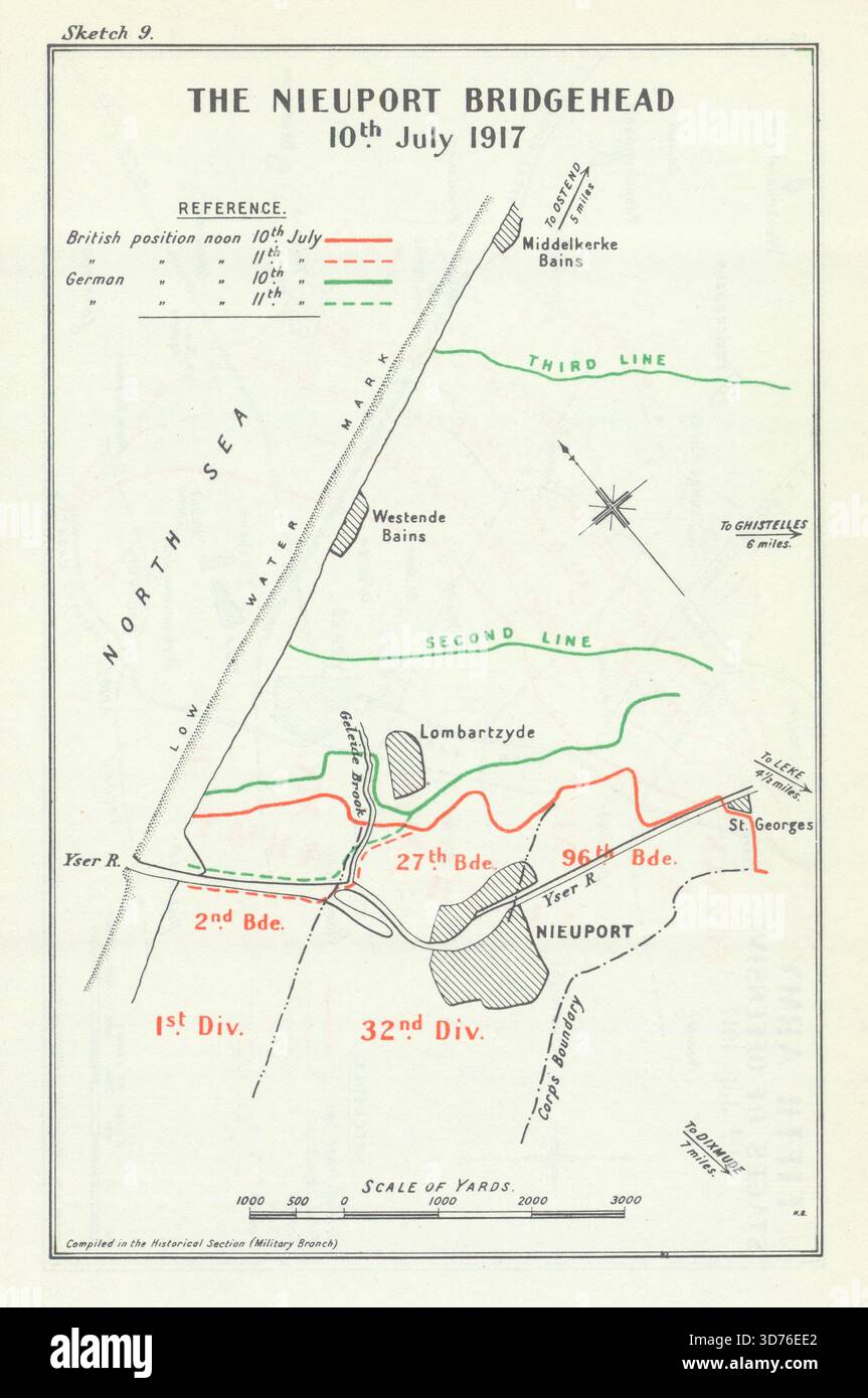 Flanders coast. The Nieuport Bridgehead, 10 July 1917. First World War ...