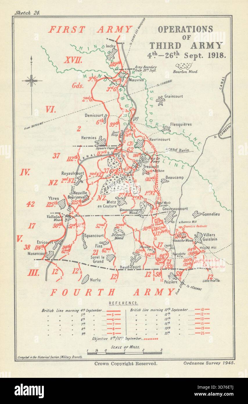 Second Battle of Arras. Third Army Operations, 4–26 September 1918. WW1 ...