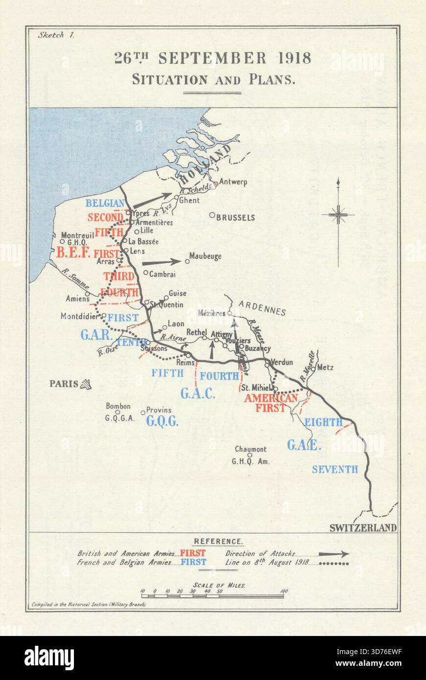 Meuse–Argonne Offensive. 26 Sept 1918 Situation/Allied master plan. WW1 ...
