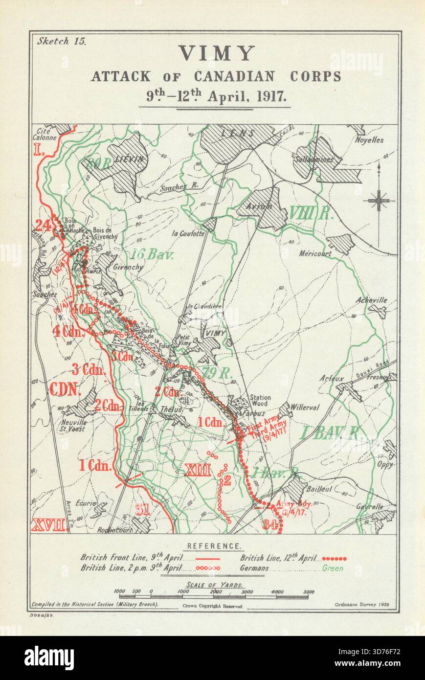 Battle of Arras. Vimy. Canadian Corps attack, 9–12 April 1917. WW1 1940 ...