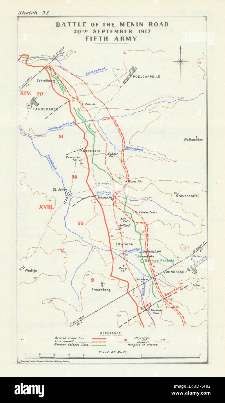 Third Battle of Ypres – The Menin Road 20 September 1917 5th Army. WW1 ...