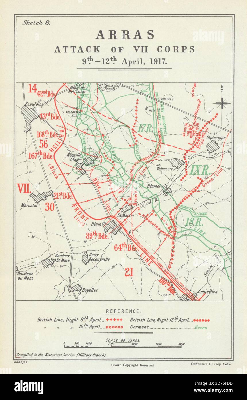 Battle of Arras. Arras, 1917: Attack of VII Corps, 9–12 April 1917. WW1 ...