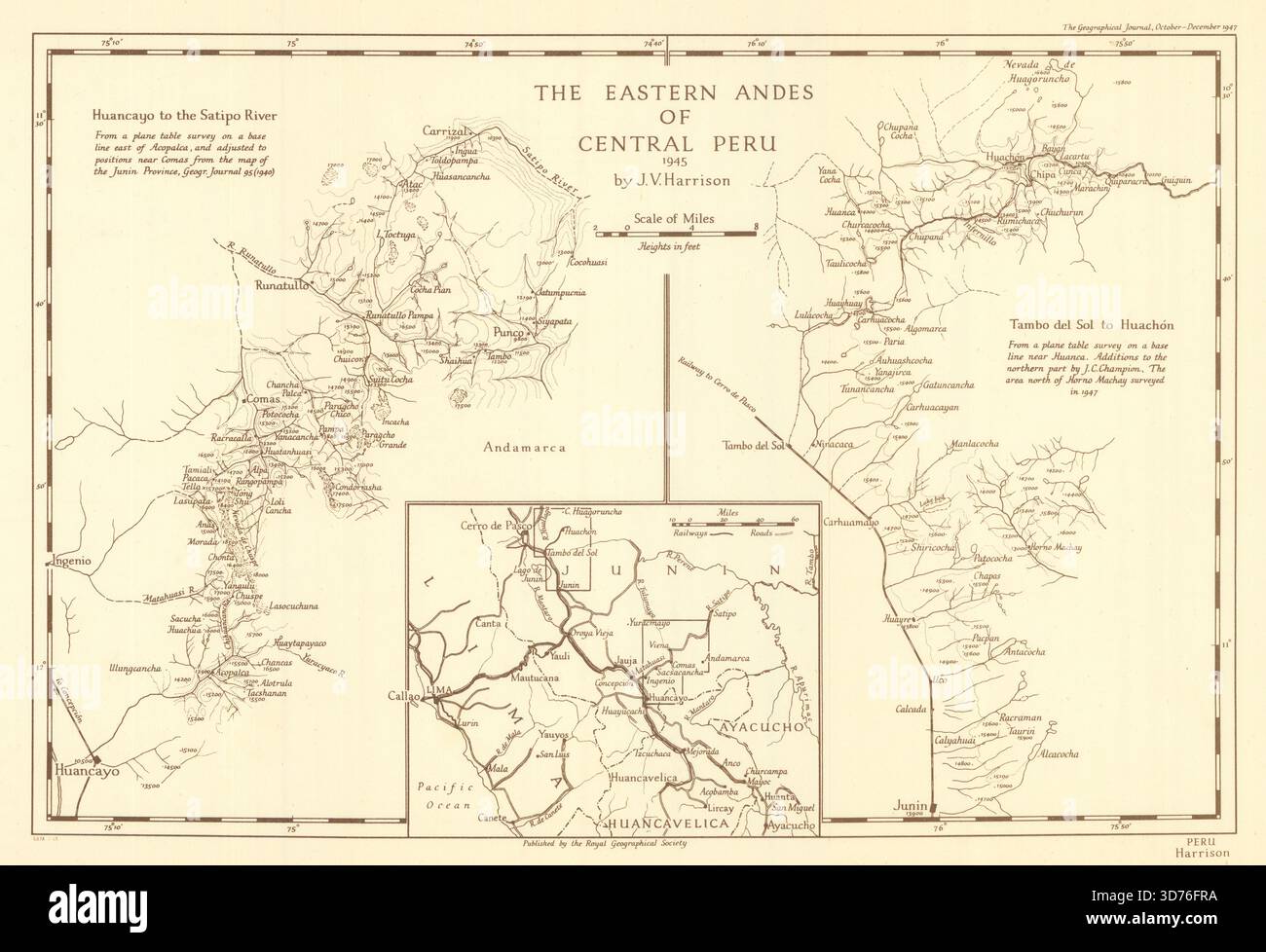 The Eastern Andes of Central Peru survey by John Vernon Harrison. RGS ...