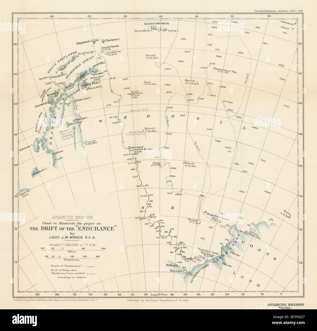 Antarctic. The drift of Shackleton's Endurance by James Wordie. RGS ...