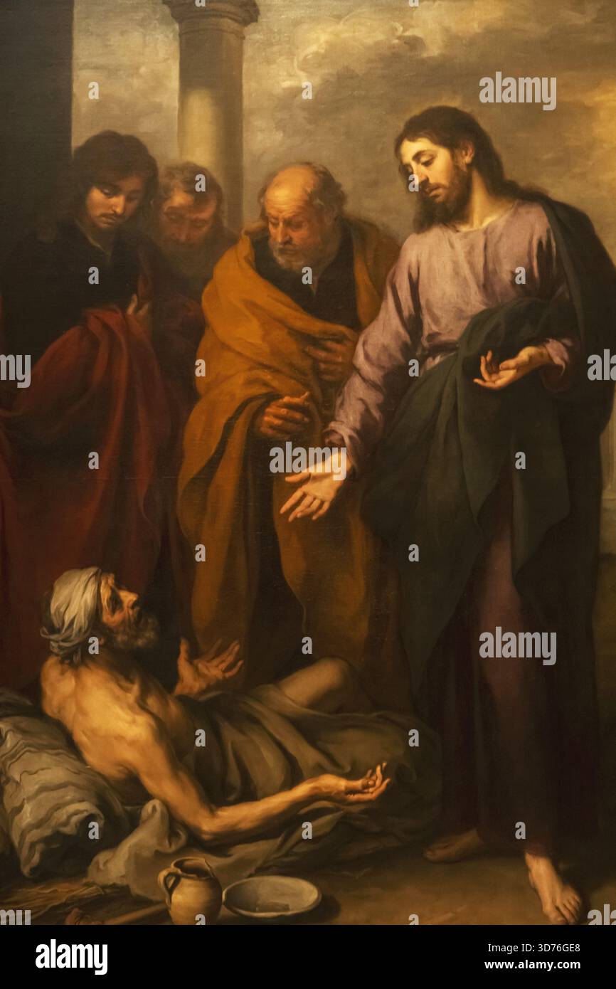 Painting titled "Christ healing the Paralytic at the Pool of Bethesda ...