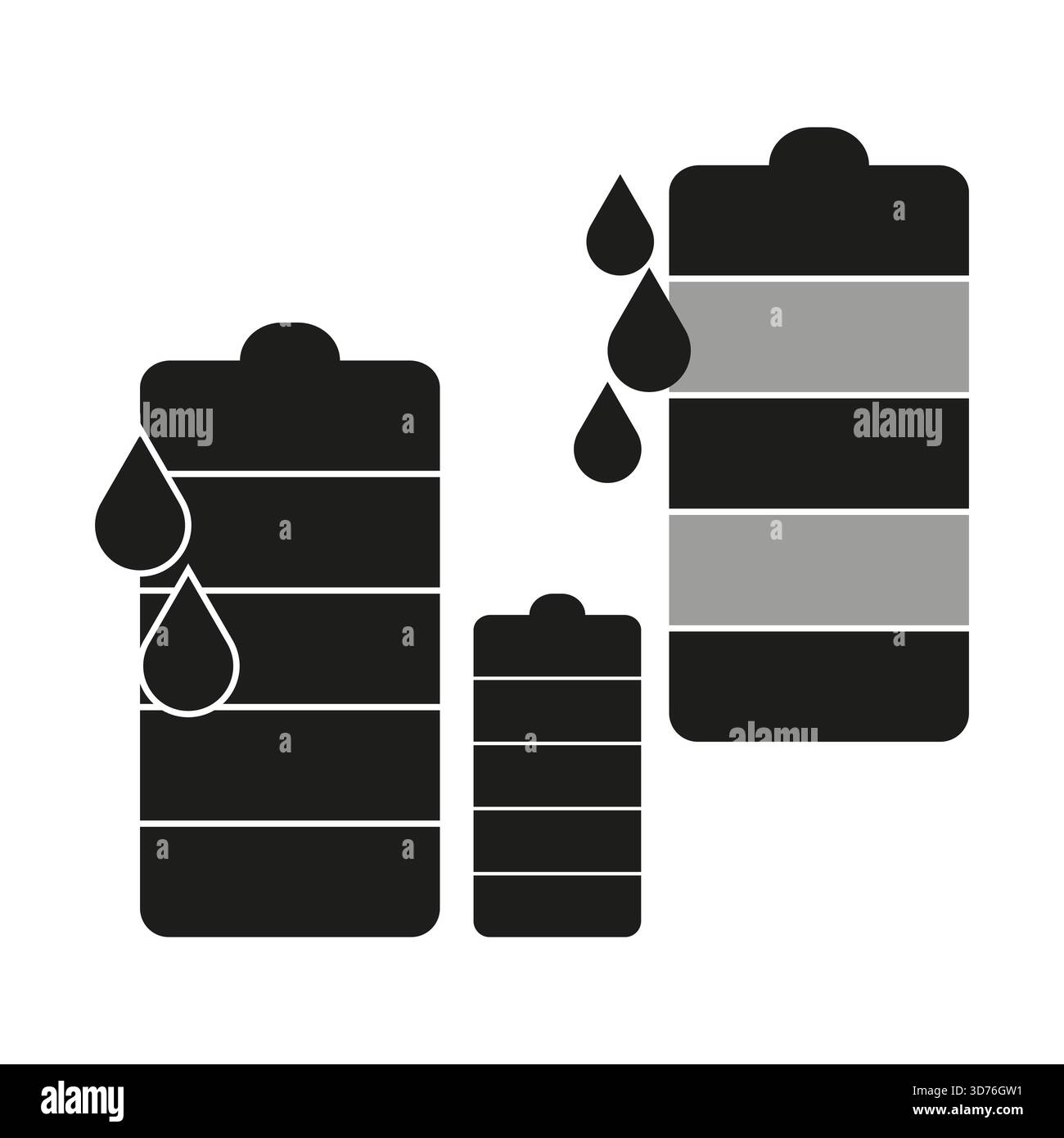 Battery power icon. Low charge symbol. Energy drop Vector. Electric ...