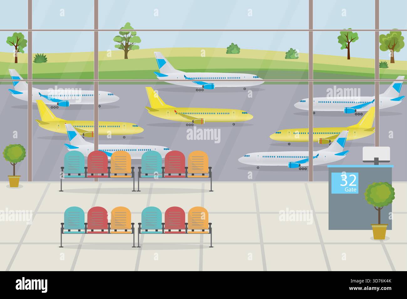 Airplanes on gate Stock Vector Images - Alamy