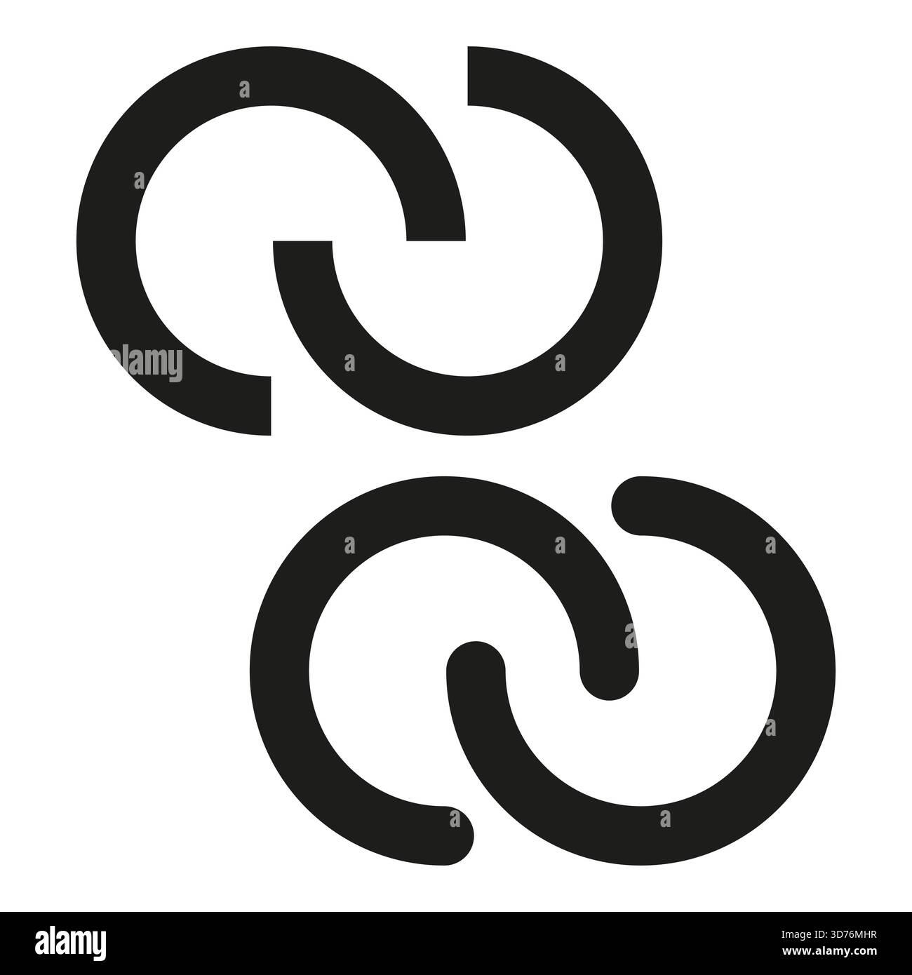 Chain link icons. Connection bond symbol. Abstract curve Vector. Modern ...