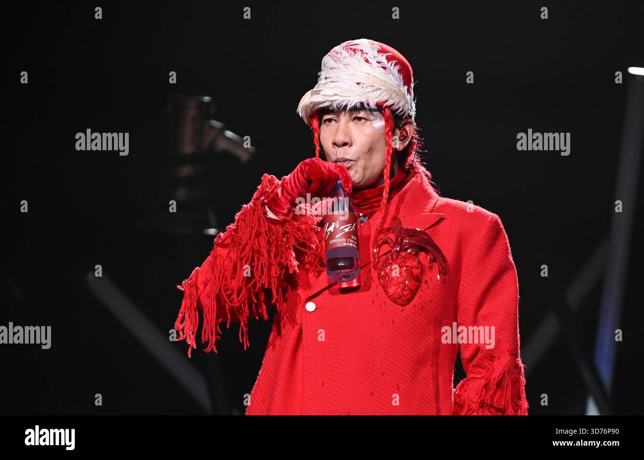 Hong Kong singer and actor Jordan Chan holds a concert in Shenyang City ...