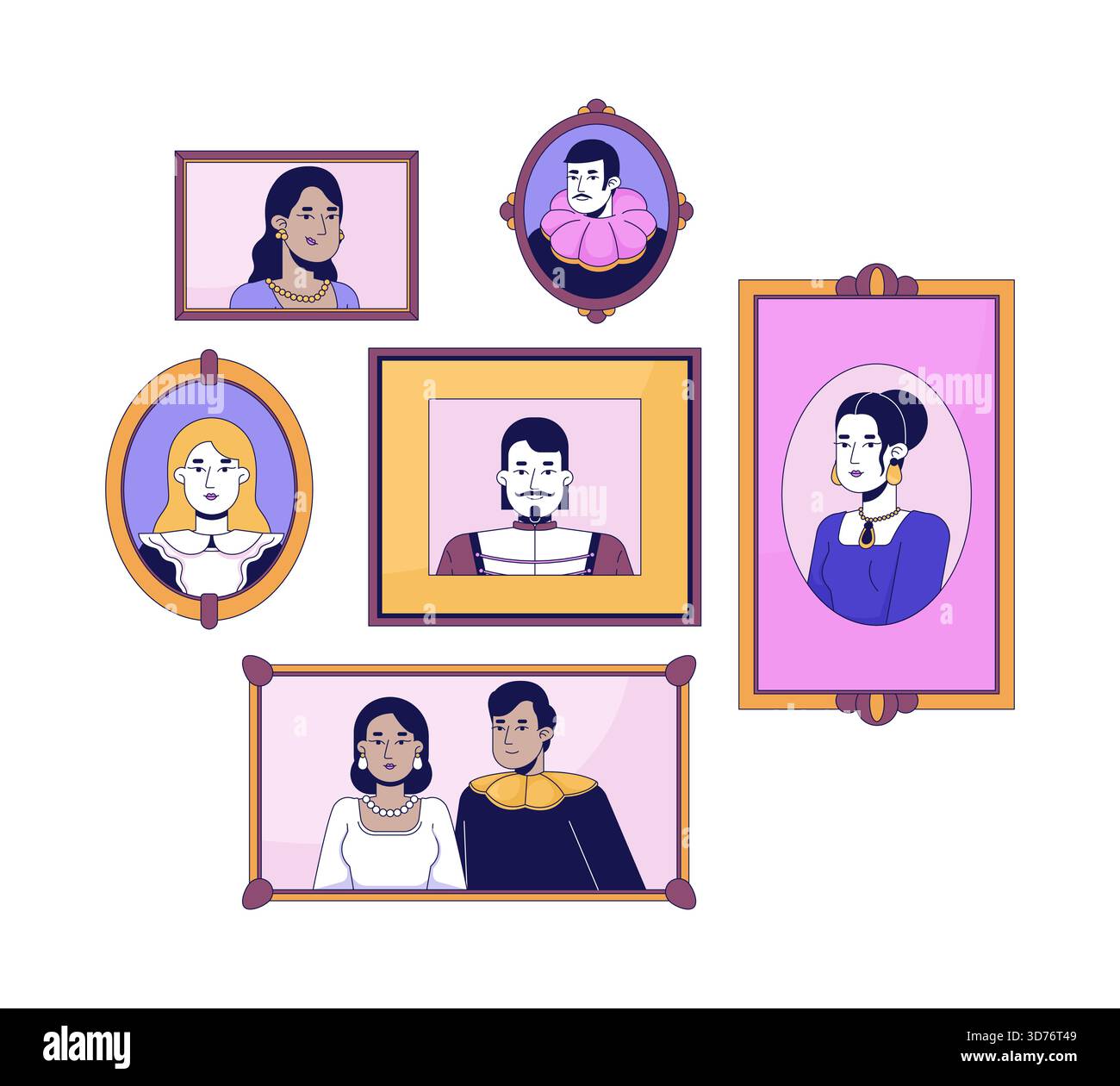 Historical group portraits Stock Vector Images - Alamy