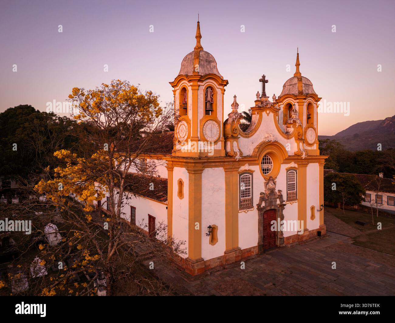 Beautiful aerial view to historical colonial town church Stock Photo ...