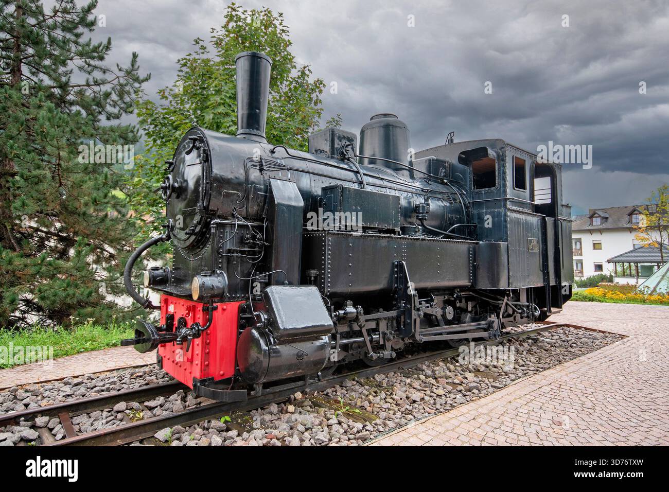 Old steam locomotive of the historic Val Gardena train, Ortisei, Val ...