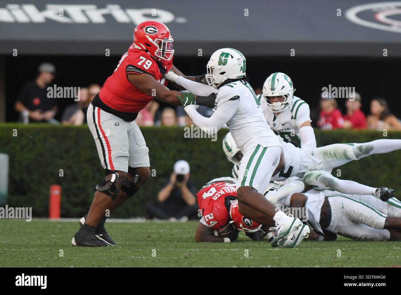 ATHENS, GA - NOVEMBER 22: Offensive lineman Nyier Daniels #79 of the ...