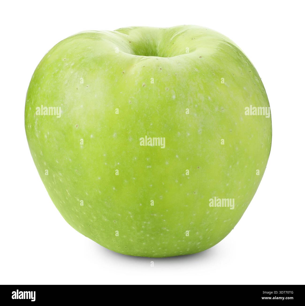 One ripe green apple isolated on white Stock Photo - Alamy
