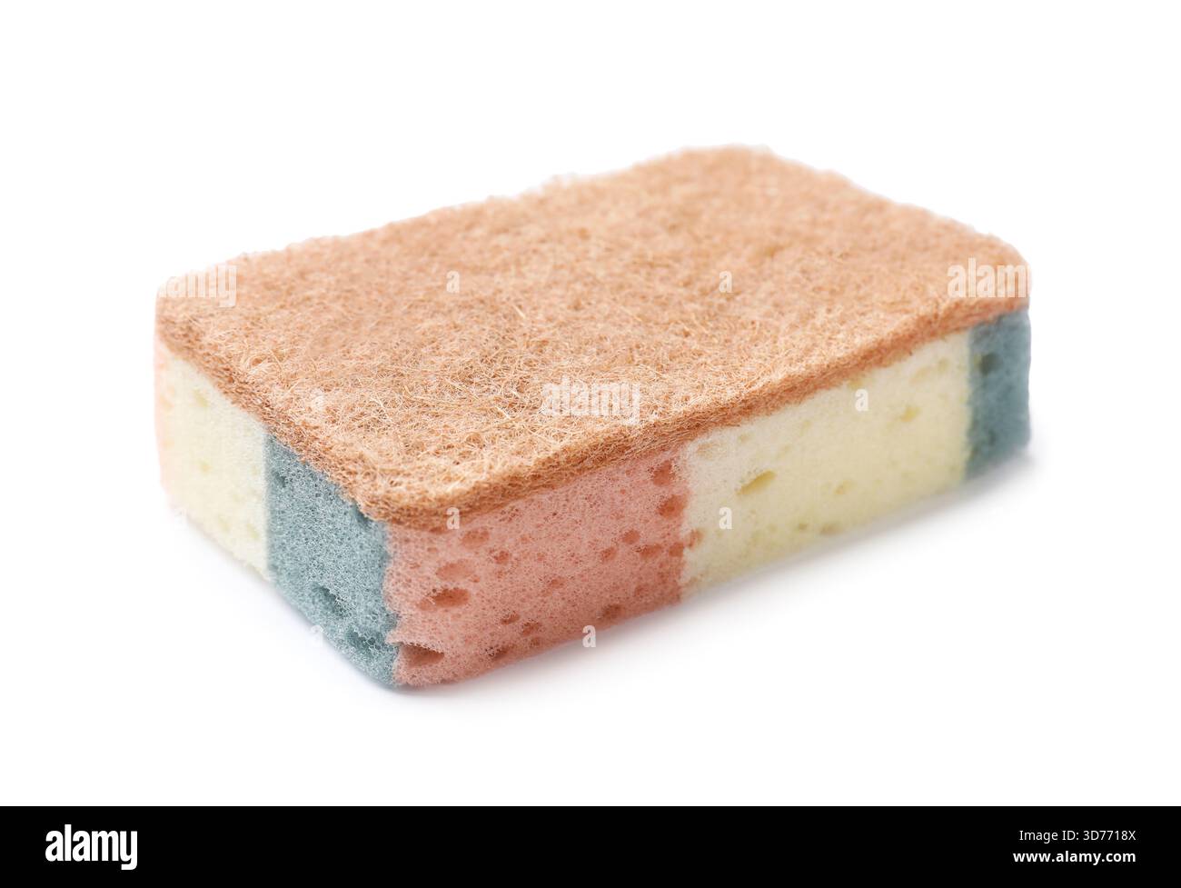 One colorful kitchen sponge isolated on white Stock Photo - Alamy