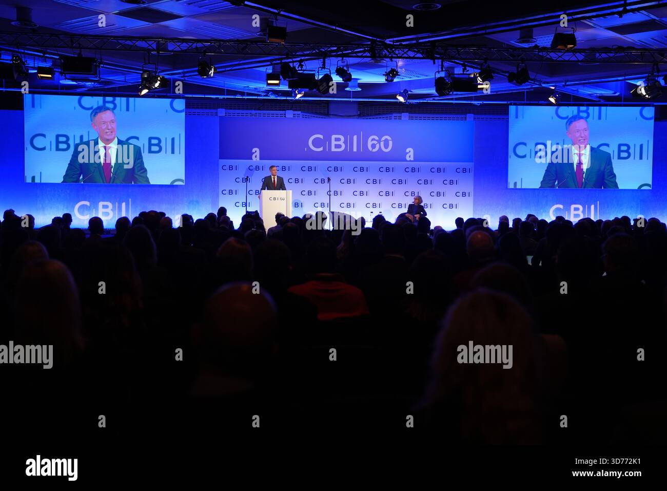 Business Secretary Peter Kyle delivers a speech during the ...