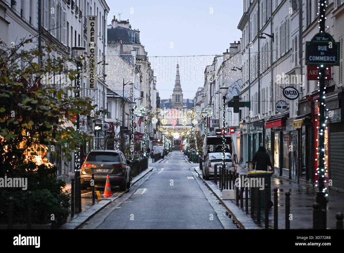 Illustration of Rue du Commerce in Paris, France on November 23, 2025 ...