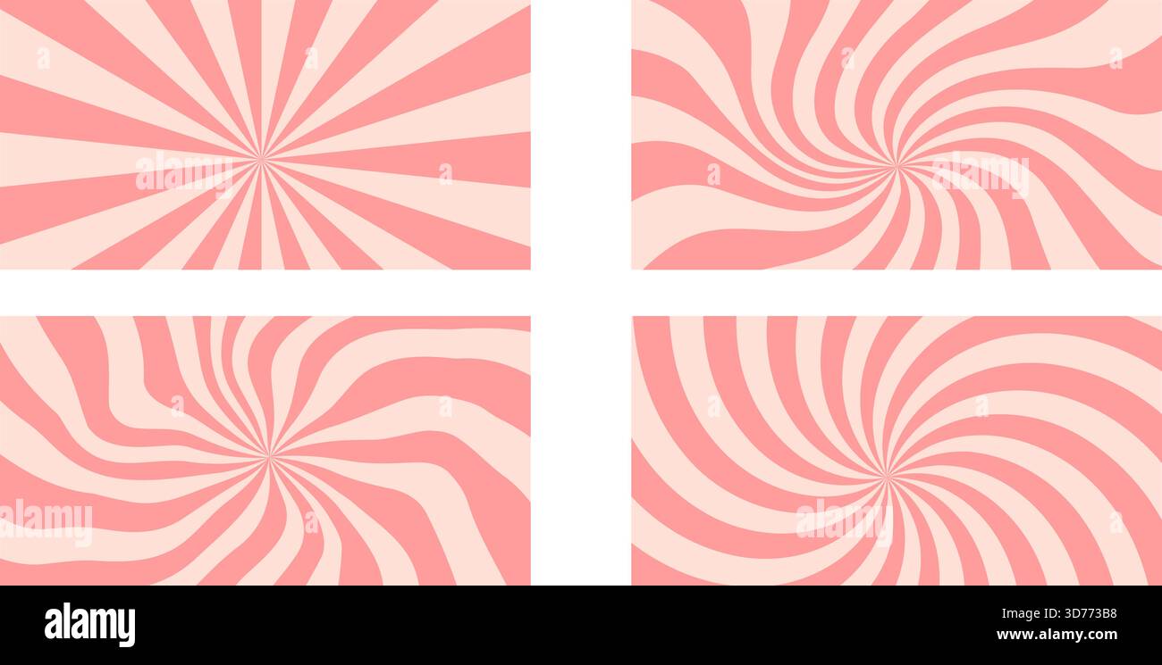 Pink candy pinwheels wallpaper set. Cream texture starburst backgrounds ...