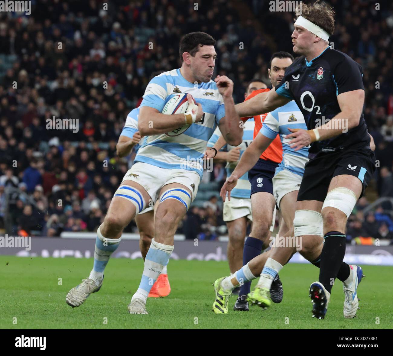 Fair Piccardo of Argentina and Tomas Rapetti(Toulouse) of Argentina in action during Quilter ...