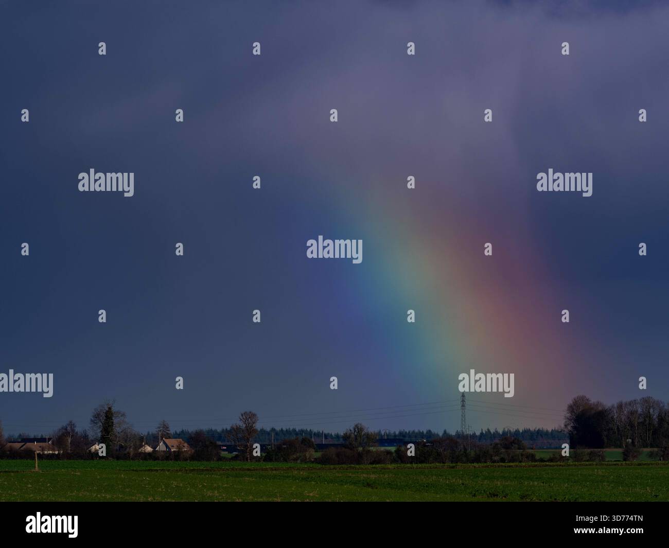 Illustration - Farmland at Normandy countryside in France on November ...