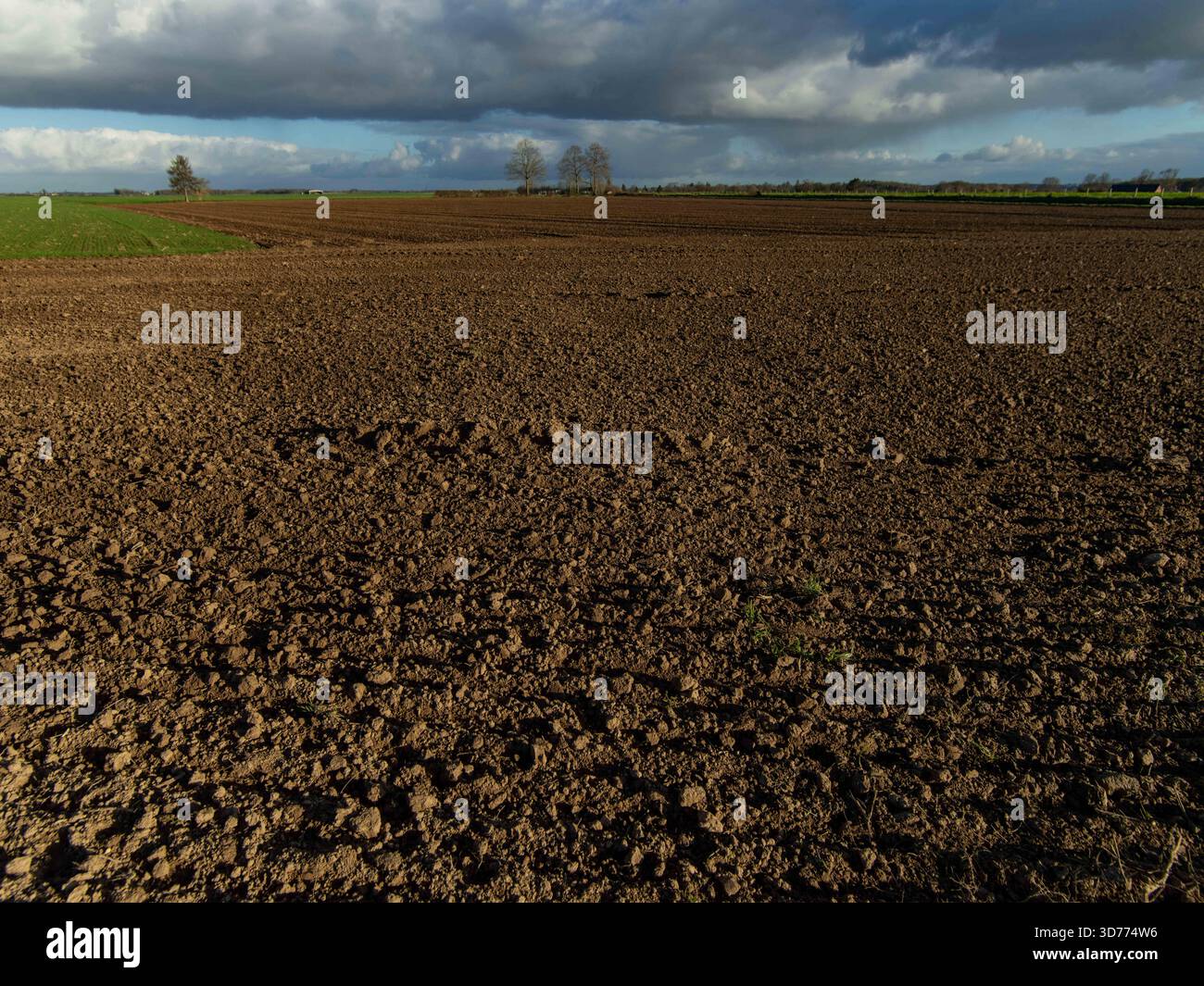 Illustration - Farmland at Normandy countryside in France on November ...