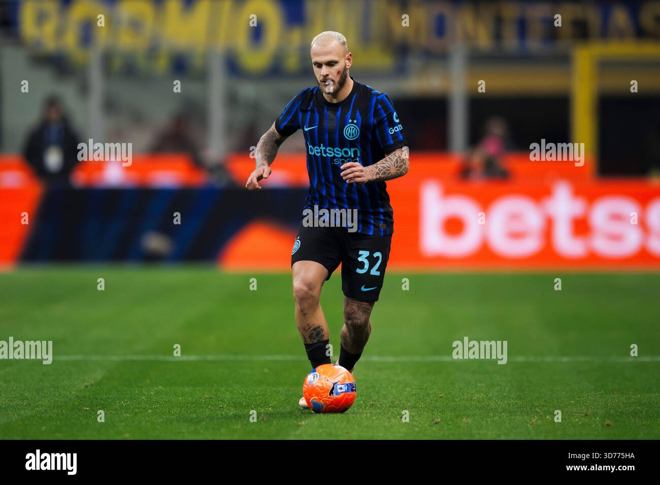 Federico Dimarco of FC Internazionale in action during the Serie A ...