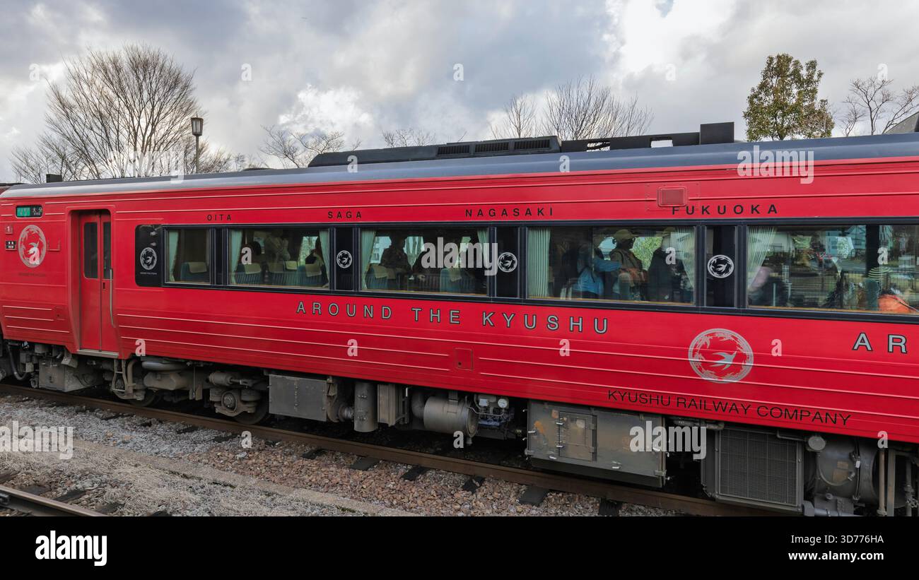 Kumamoto, Japan - March 24, 2025: Vintage lokal train from Kummamoto to ...