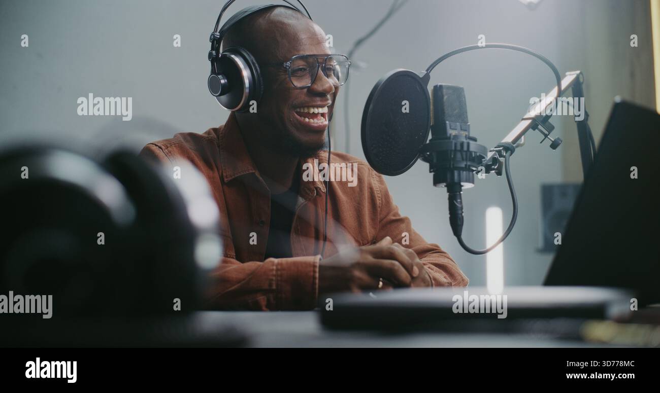 Voice actor records professional dubbing hi-res stock photography and ...