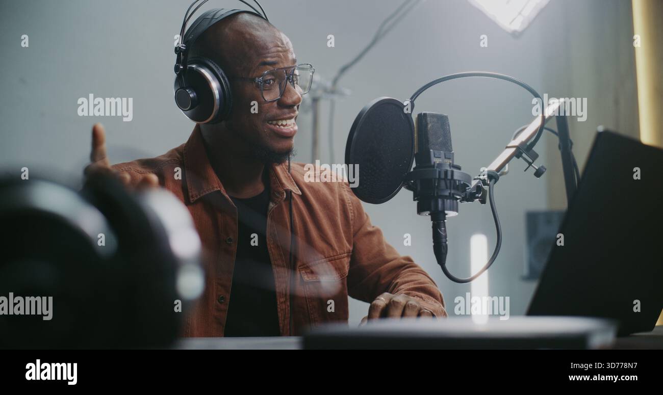 Voice actor records professional dubbing hi-res stock photography and ...