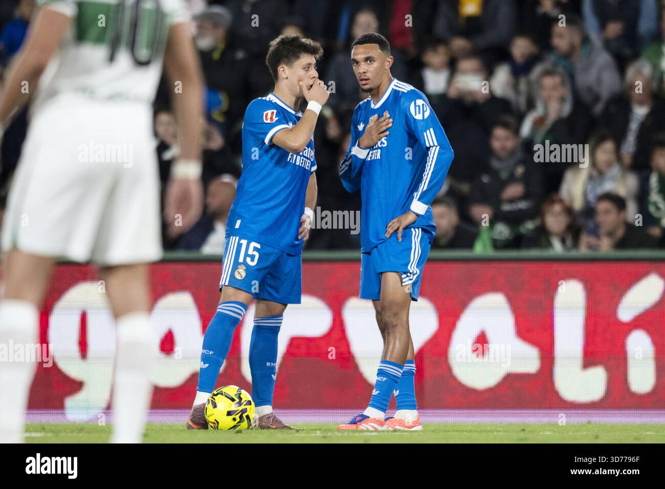 Arda Guler and Trent Alexander-Arnold of Real Madrid during the Spanish ...