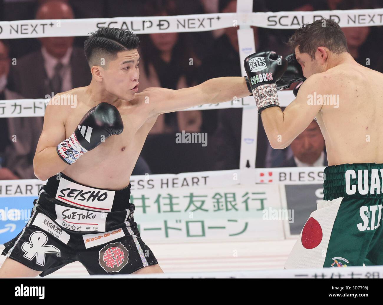 Tsuboi Tomoya of Japan throws a punch in the 1st round of Super ...