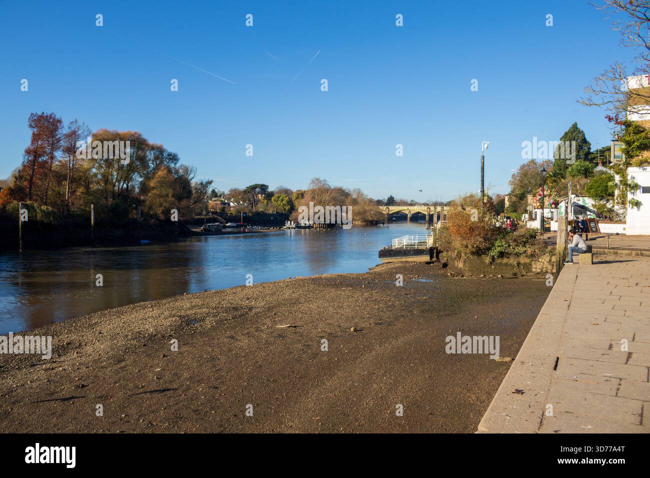 Low water level in the River Thames at Richmond during the 2025 Draw ...