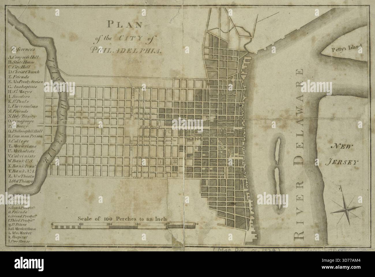 Plan of the city of Philadelphia, 1794. Publisher, Jacob Johnson ...