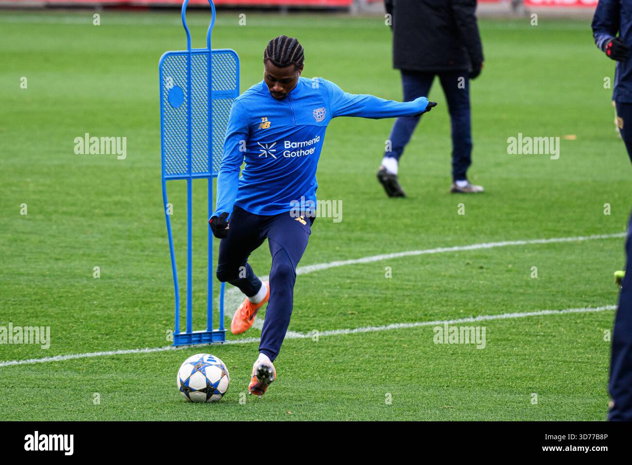 LEVERKUSEN, GERMANY - 24 NOVEMBER, 2025: Nathan Tella - The practice of Bayer 04 Leverkusen ...
