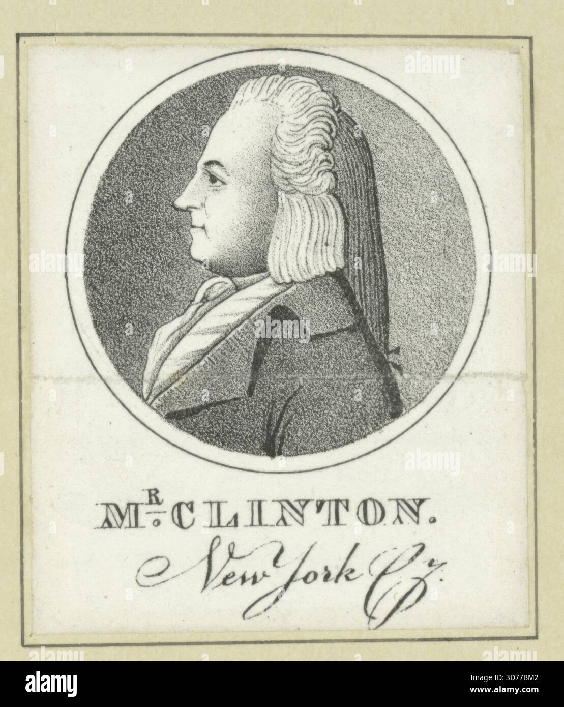 A lithograph print of Mr. Clinton, issued in 1825 by the corporation of ...