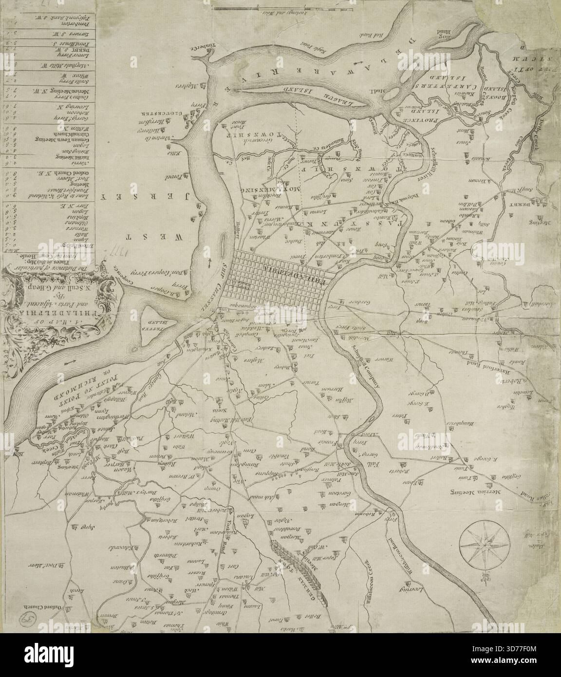 A map of Philadelphia and parts adjacent, issued in 1753 in London by ...