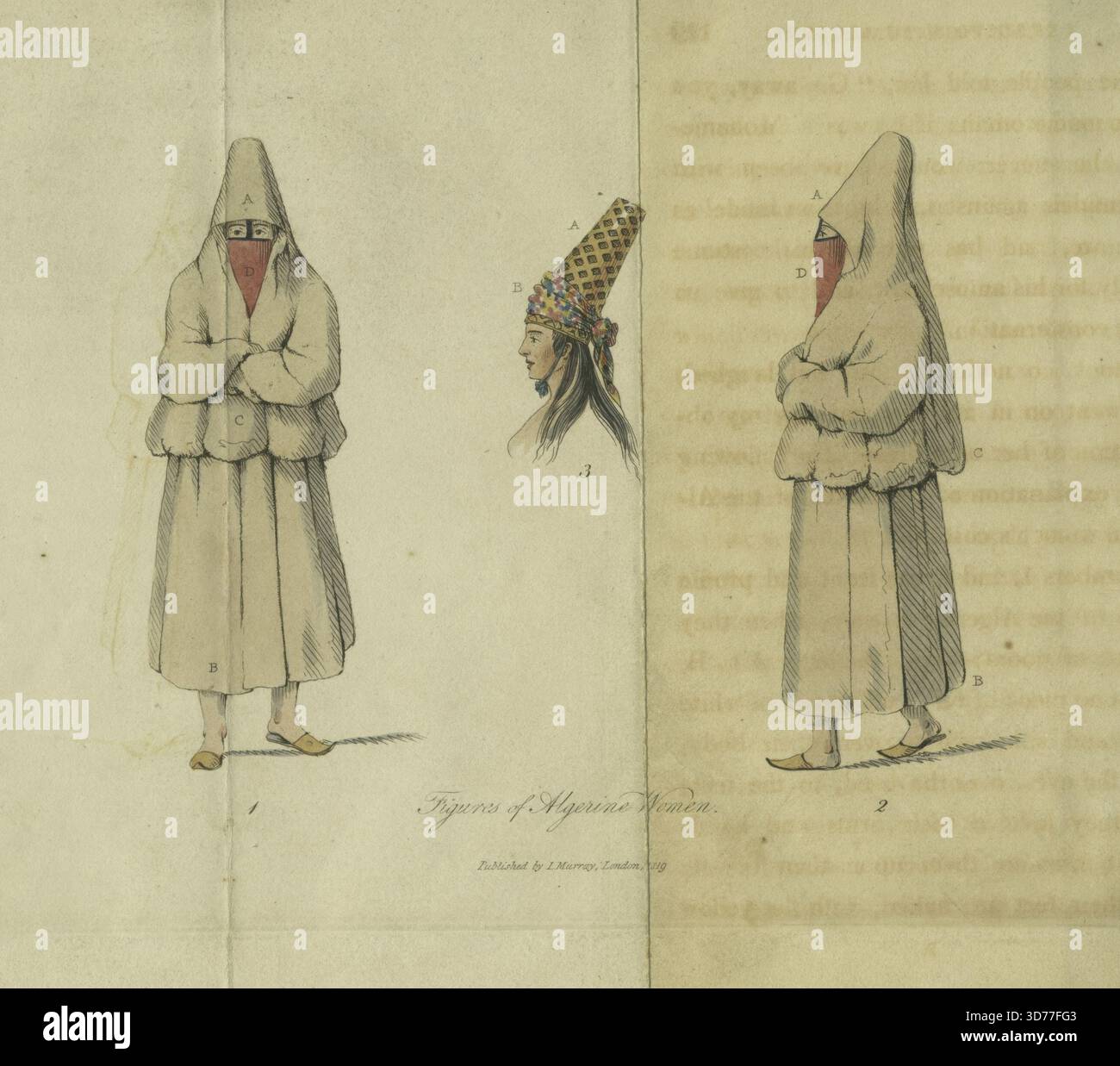 Figures of Algerine Women, 1819. Issued in London by J. Murray. Depicts ...
