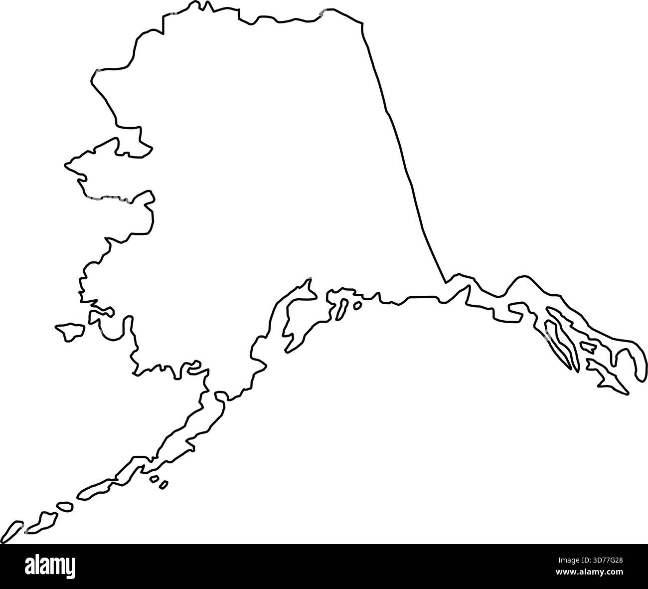 Alaska map outline illustrated in vector on white background Stock ...