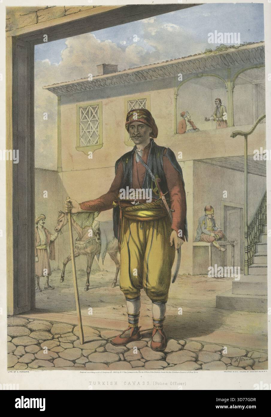 Turkish Cavass (Police Officer), 1862, by Henry J. Van-Lennep ...