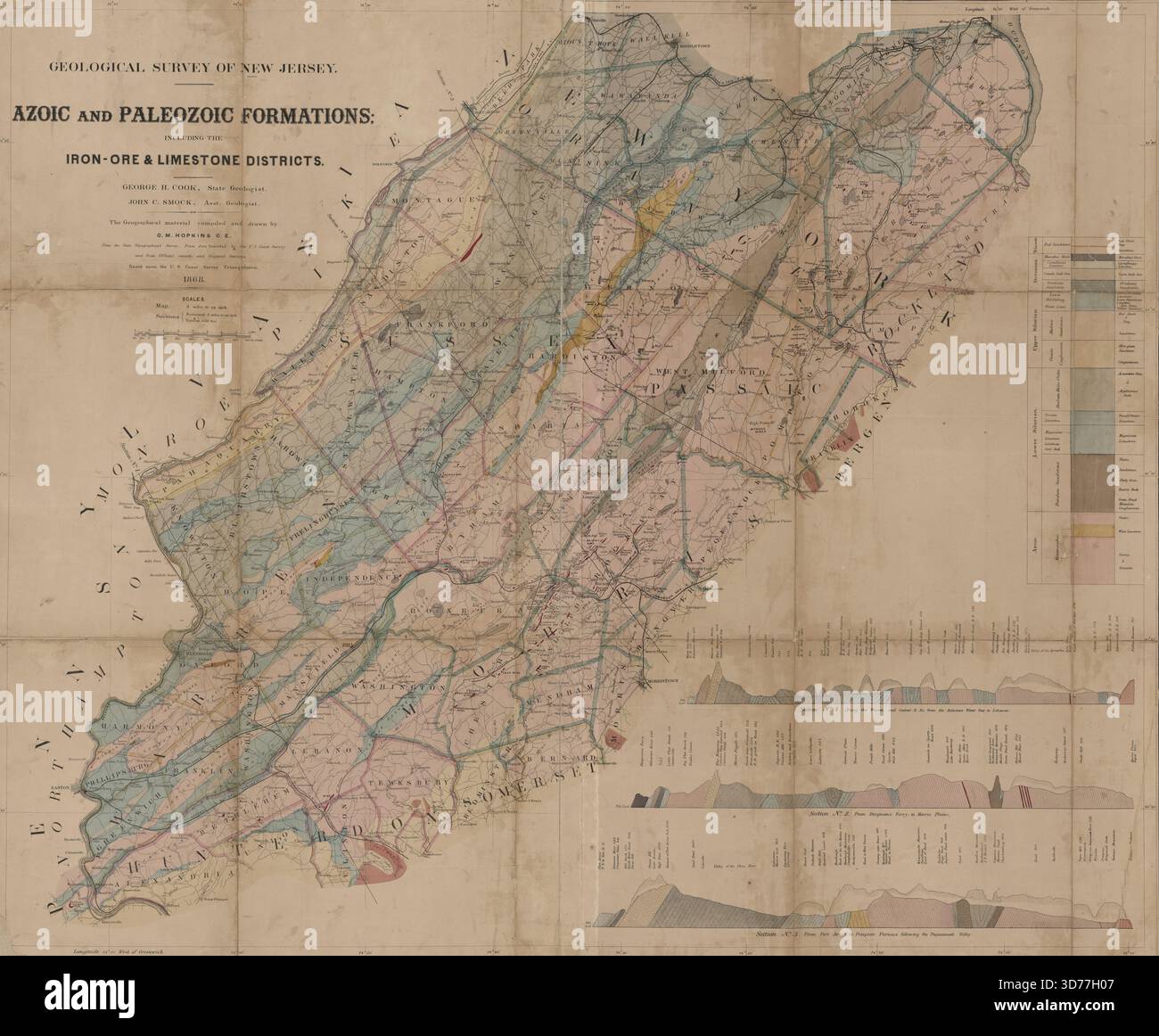 A map titled 'Azoic and Paleozoic Formations,' produced by the ...