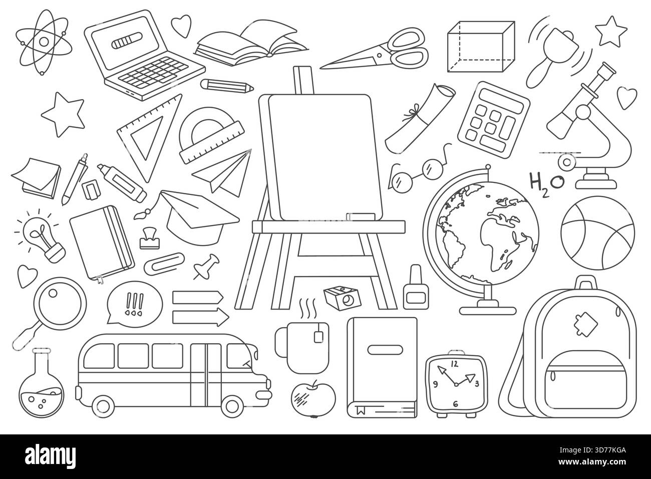 Calculator pencil classroom Black and White Stock Photos & Images - Alamy