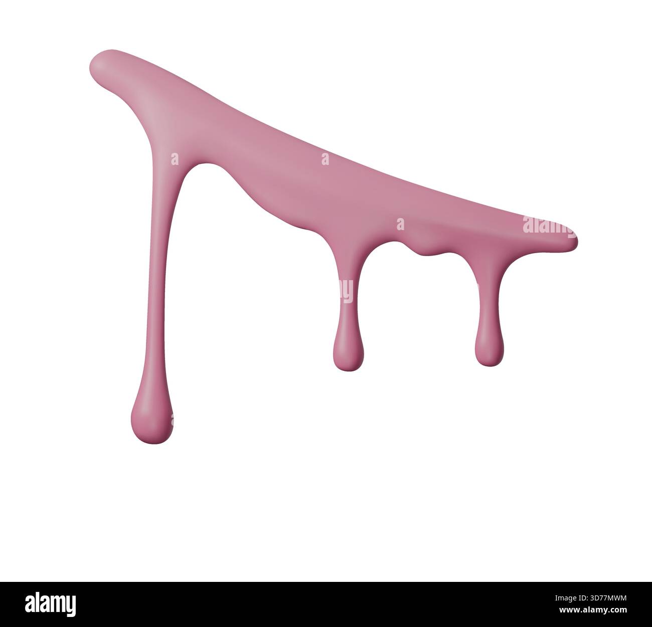 Glossy 3D pink drip shapes with flowing liquid texture and smooth ...