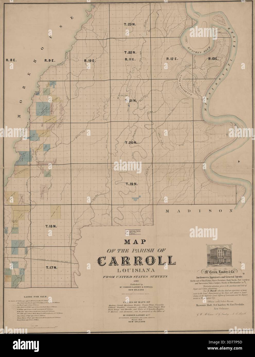 West carroll map hi-res stock photography and images - Alamy