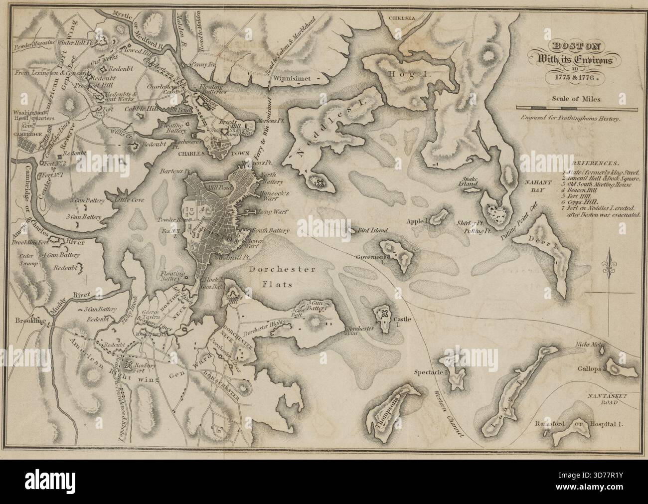 1775 boston map hi-res stock photography and images - Alamy