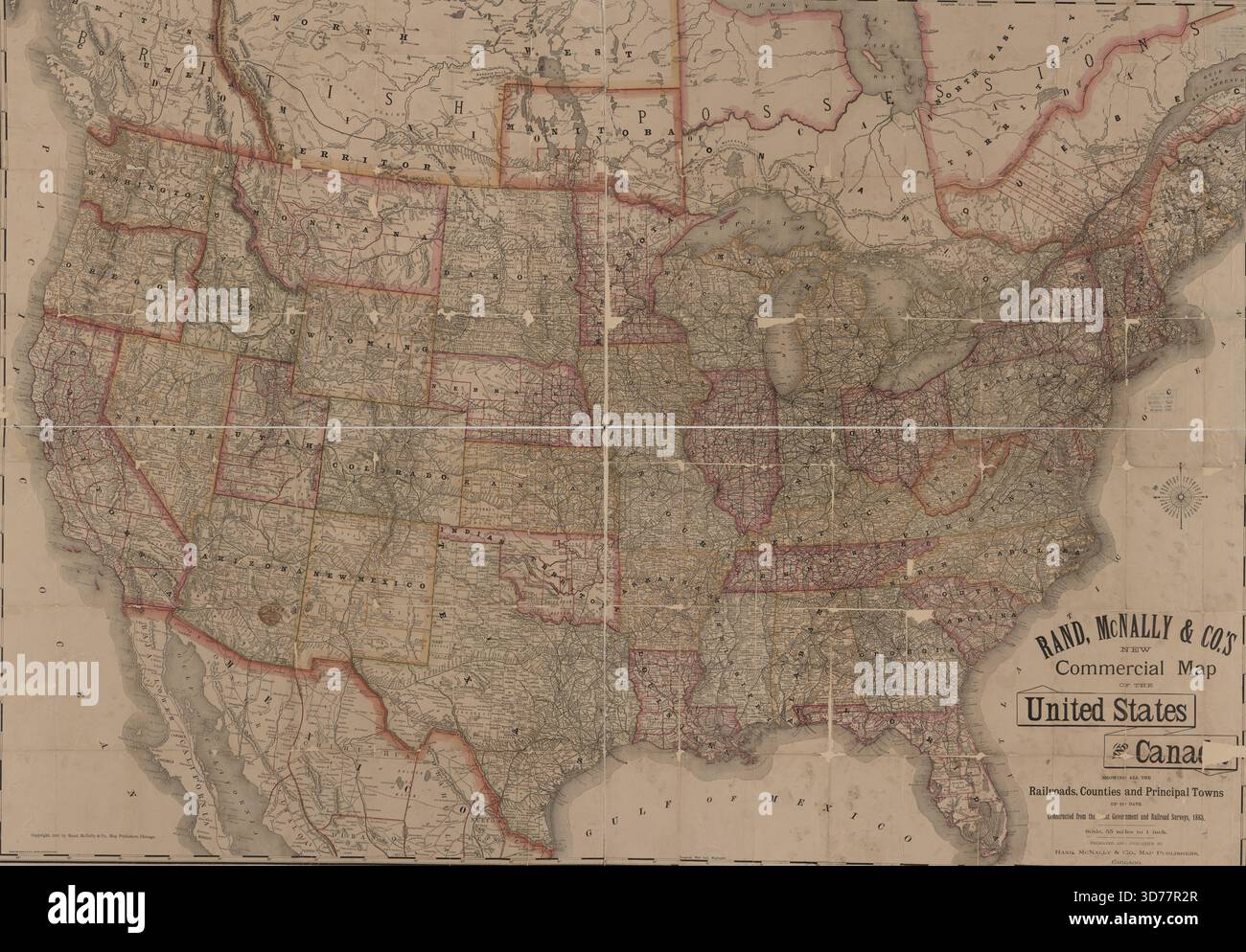 Rand, McNally & Co.'s new commercial map of the United States and ...