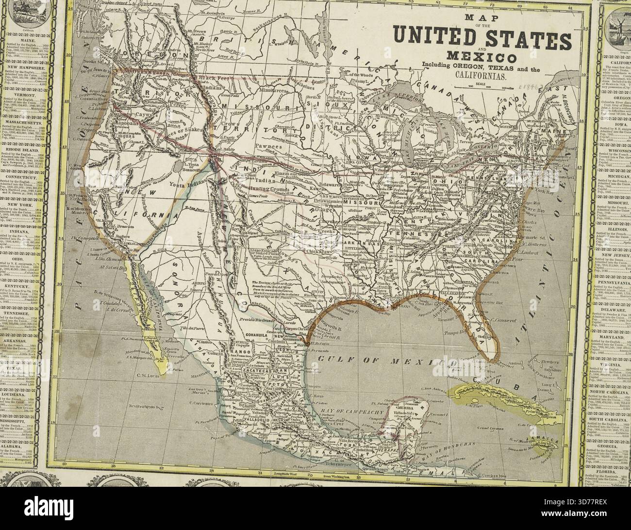 1846 map of texas hi-res stock photography and images - Alamy