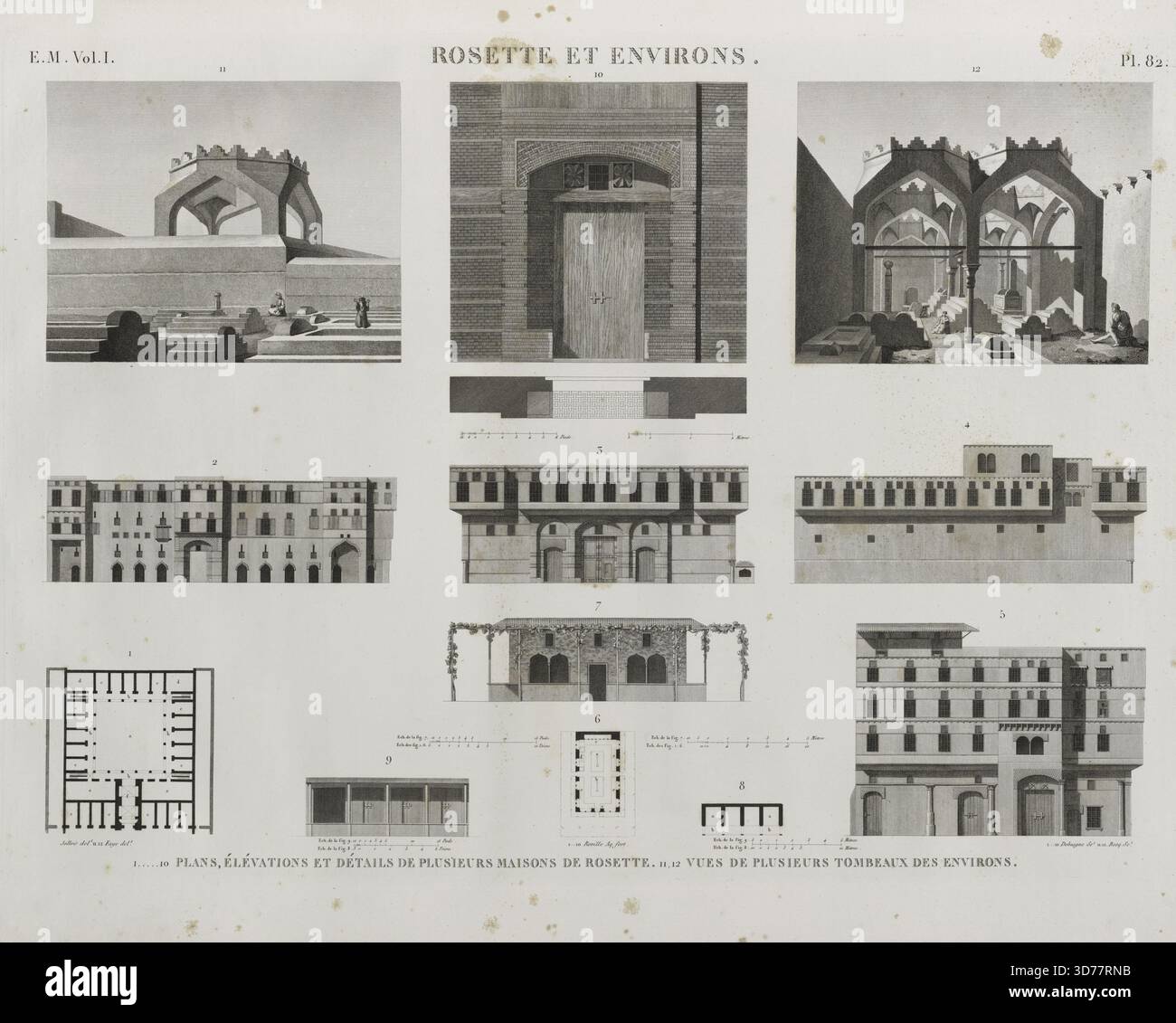 Rosette Rosetta and environs. 1-10. Plans, élévations et détails de ...