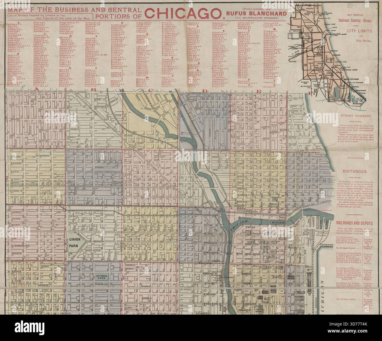 Map of the business and central portions of Chicago from 1890 by Rufus ...